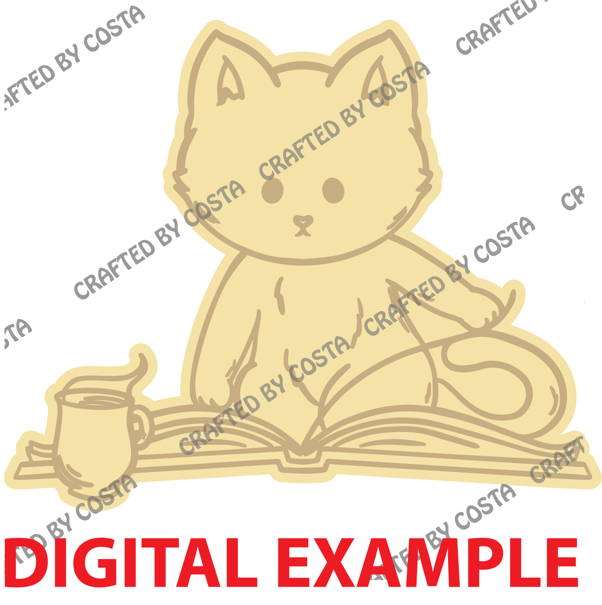 Cat with Spell Book – Crafted By Costa
